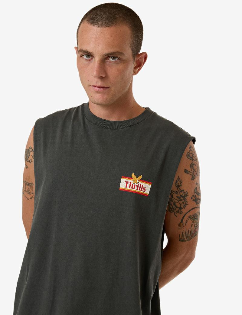 Thrills Never Stop Muscle Tee Bl - Denim and Cloth