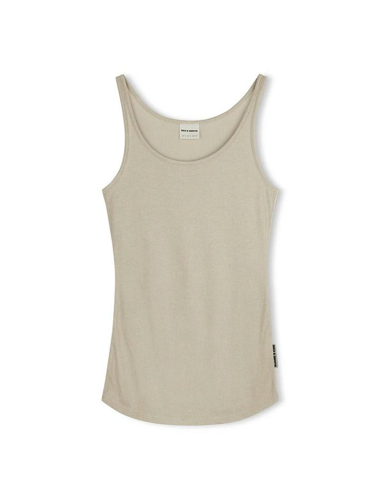 Zulu & Zephyr Rib Hemp Jersey Tank Husk - Denim and Cloth